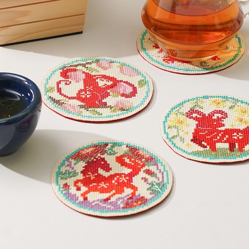 【Dragon】Coaster-Cross Stitch Kit | XiuCrafts - Shop XiuCrafts Knitting, Embroidery, Felted Wool ...