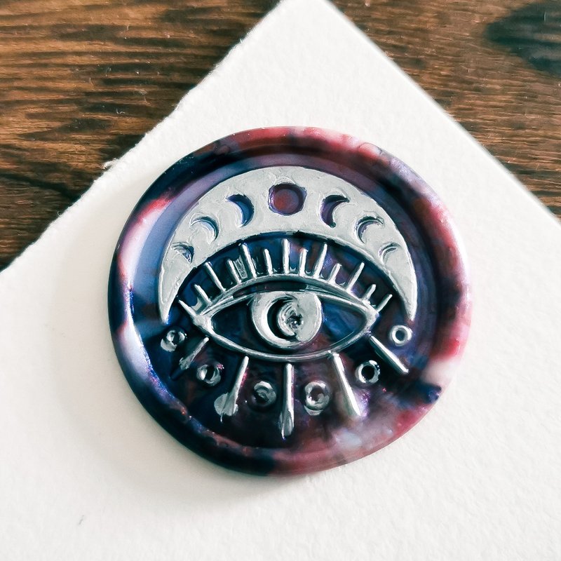 Fire stamp-new moon eye gift exchange seal head hand-made sealing Wax stamp - Shop Jay Lam Art ...