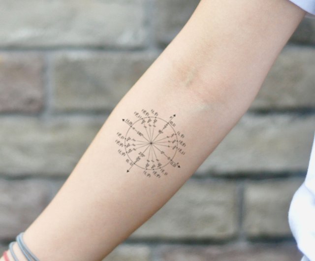Math Circle Tattoos Integral Math Symbol Temporary Tattoo Water