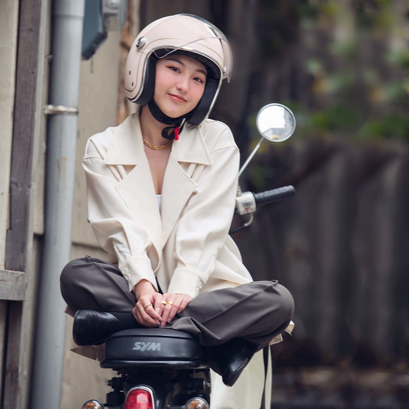 Mongolianhelmet_安全帽_鎖鏡復古帽LIL KEN_迷霧粉 MONGOLIAN HELMET｜安全帽人氣榜 - Pinkoi