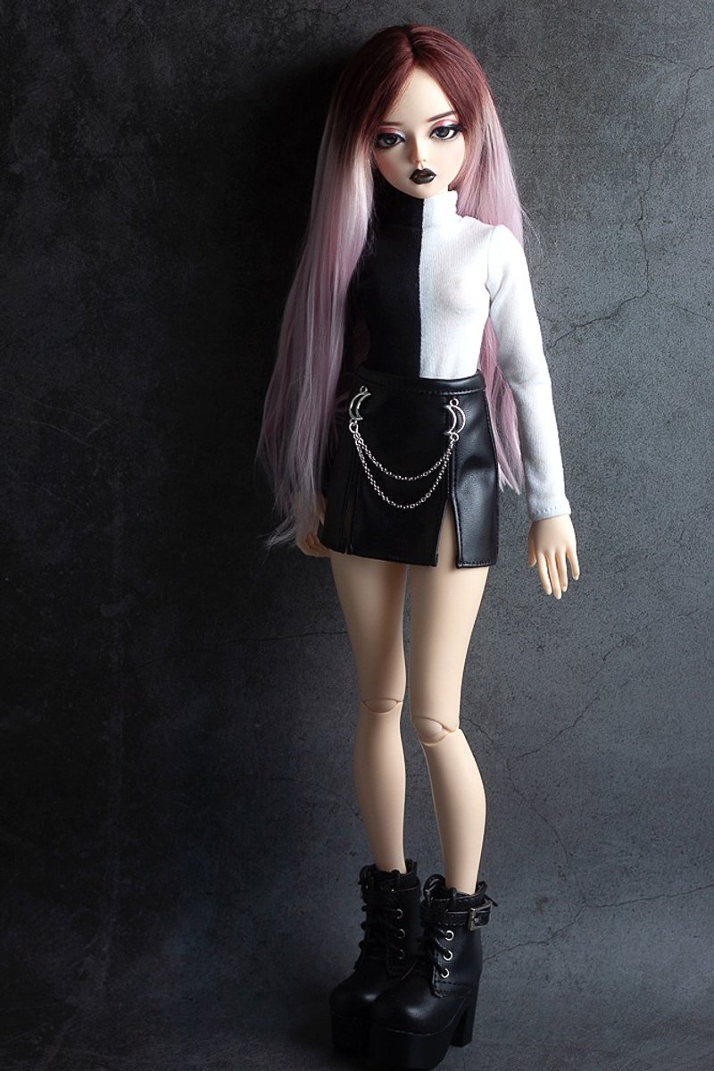 Fairyland Minifee MSD BJD Clothes - Black eco leather mini skirt - 設計館 ...