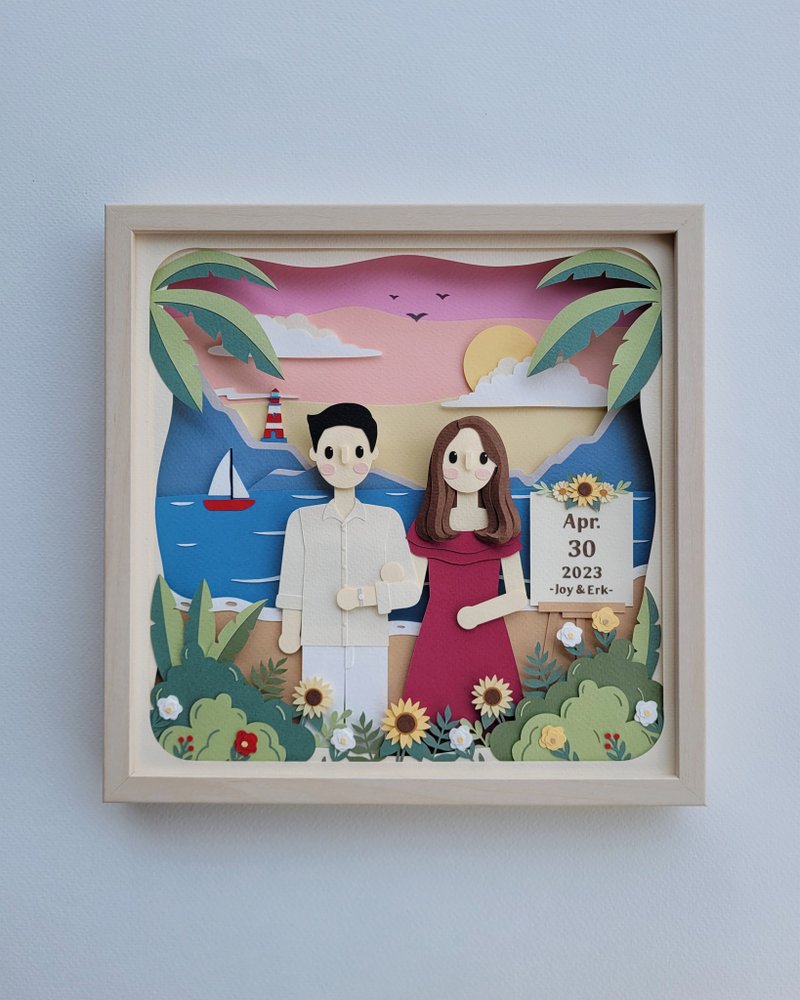 Special custom papercut frame : wedding day theme. lita-craft - Pinkoi 限時優惠活動