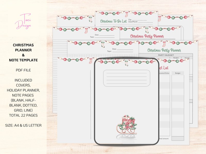 【數位】Holiday Planner and Note Template for Christmas Preparation - 設計館 ...