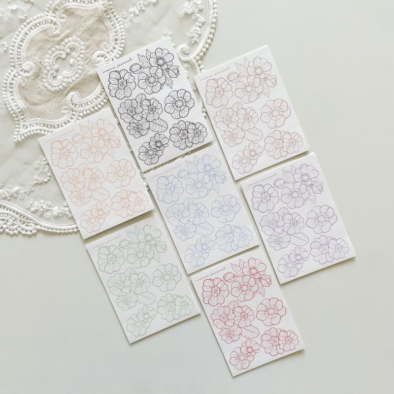 Basic flower paper stickers - Shop wiorin Stickers - Pinkoi