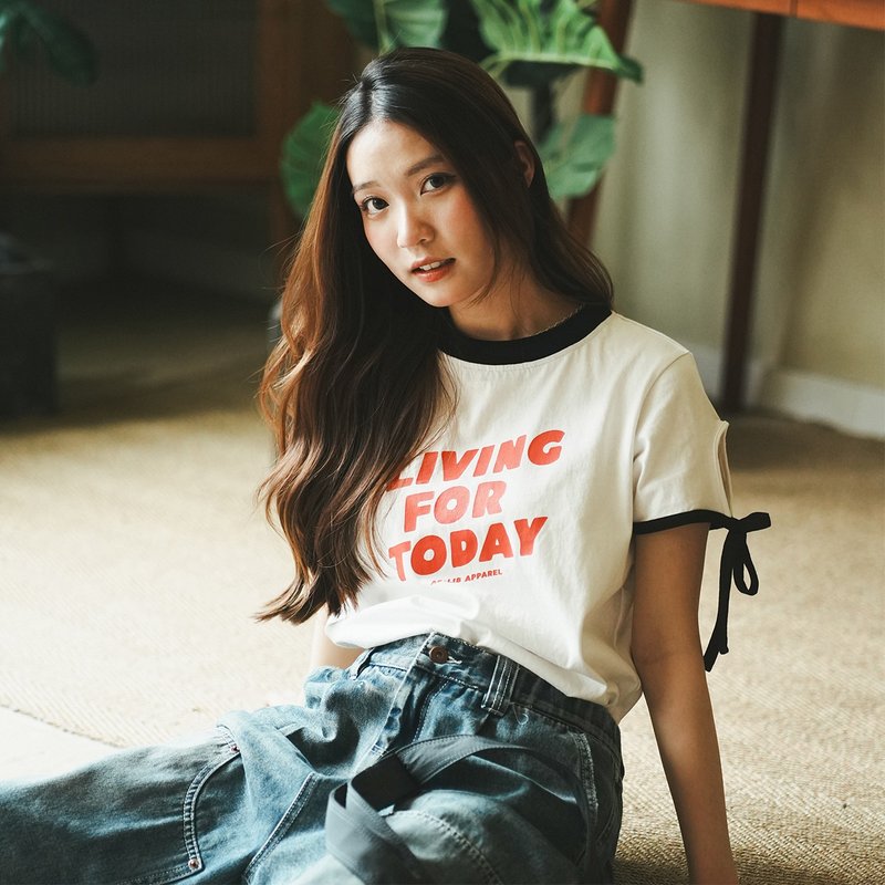 【ad-lib】女裝蝴蝶結短身Tee - 白色 (ZT1650) ad-lib｜女 T 恤人氣榜 - Pinkoi