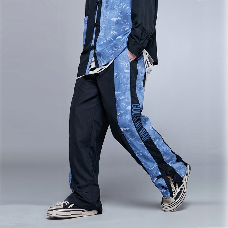 拼接直筒褲 男士開叉休閑長褲子 MUYU｜男長褲/休閒褲人氣榜 - Pinkoi