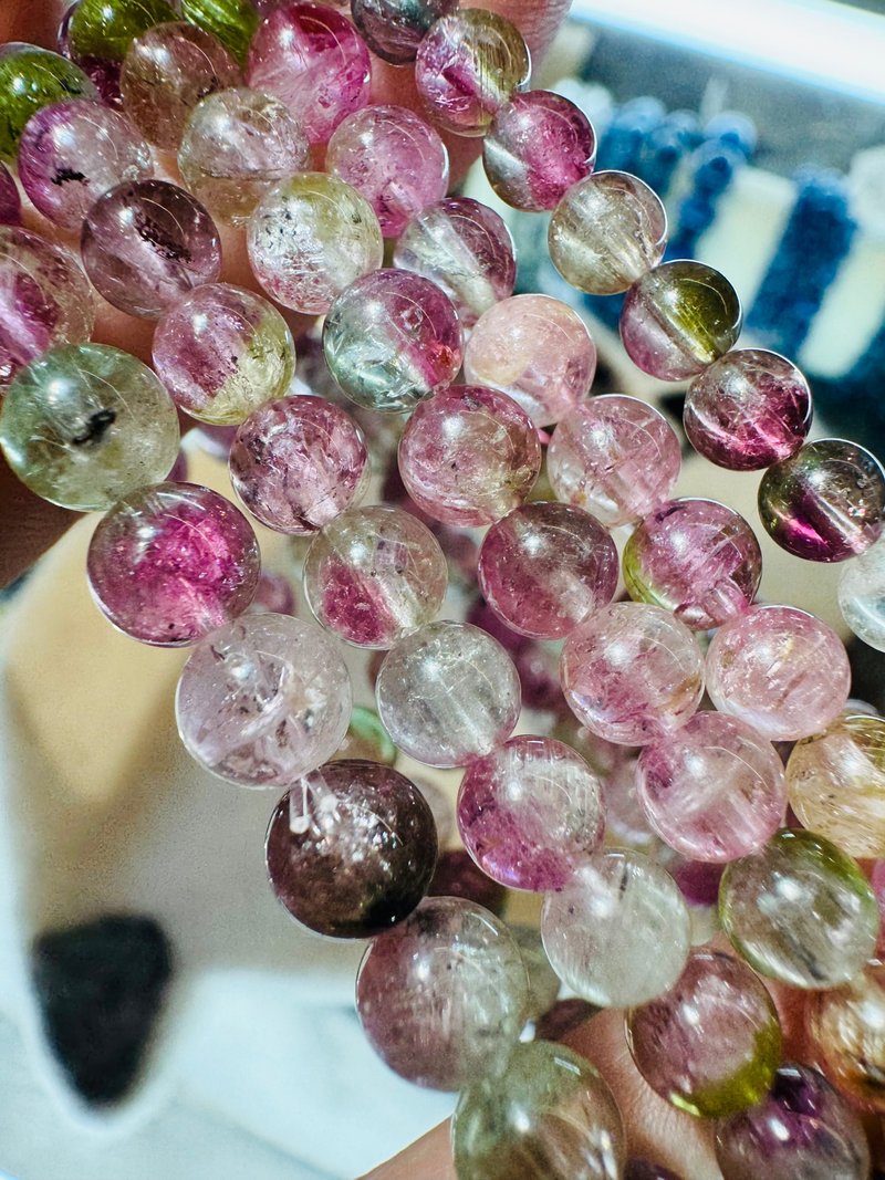 小資本性價比天然西瓜碧璽水晶4.5-6mm高頻磁場旺夫石雙色碧璽 晶玉良言閣｜手鍊/手環人氣榜 - Pinkoi