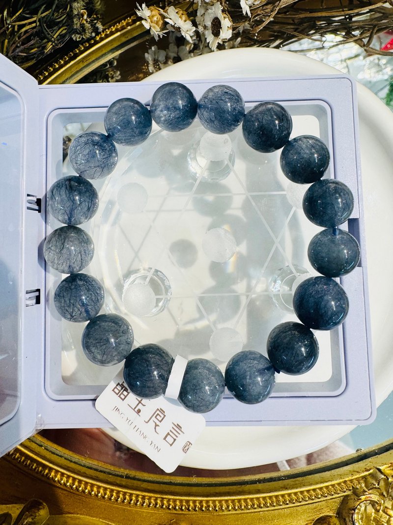 小精品滿礦藍兔毛水晶手珠12mm42.81g消除緊張增強說服力增加自信 晶玉良言閣｜手鍊/手環人氣榜 - Pinkoi