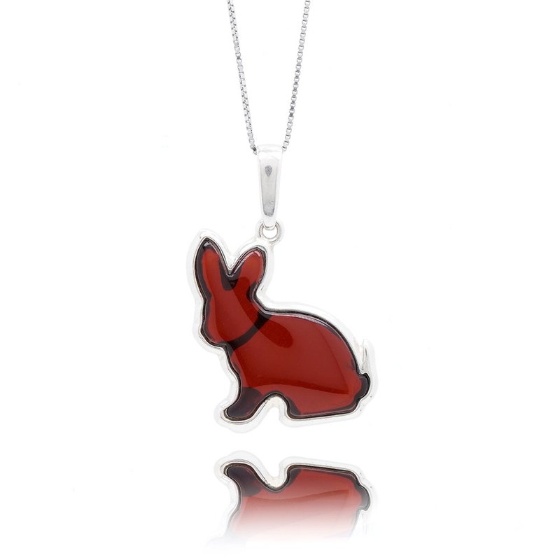 Cherry Amber Rabbit Amber Pendant - Shop gemsrichjewelry Necklaces - Pinkoi