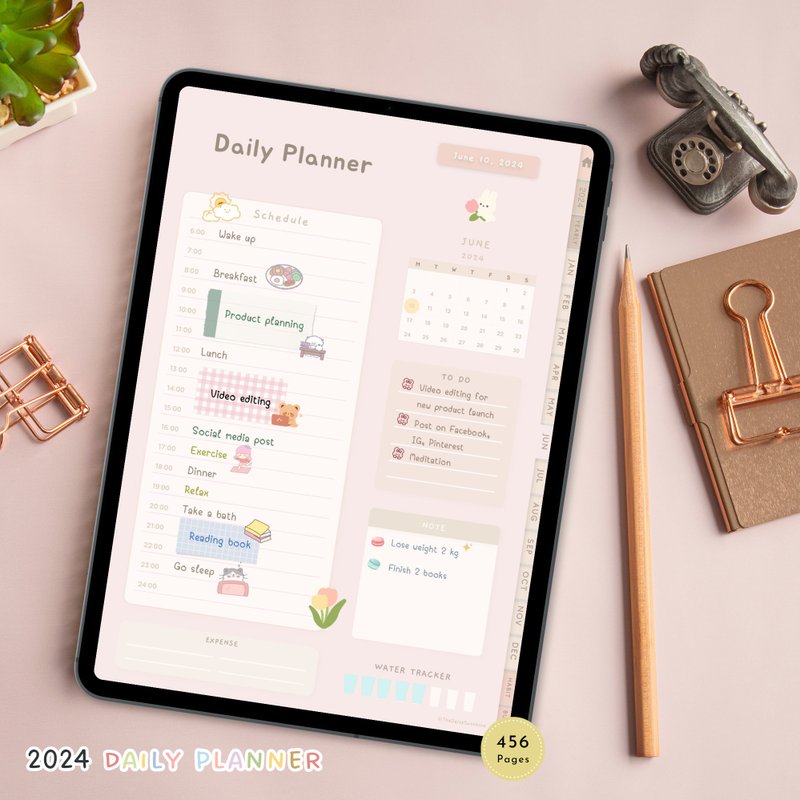 【數位】2024 Daily Planner | Goodnotes | Kawaii Planner | Minimal Planner ...