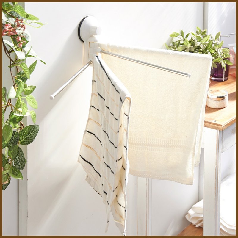 【ikloo】TACO無痕吸盤系列-180度旋轉毛巾桿 ikloo宜酷屋｜衛浴用品/浴室收納人氣榜 - Pinkoi