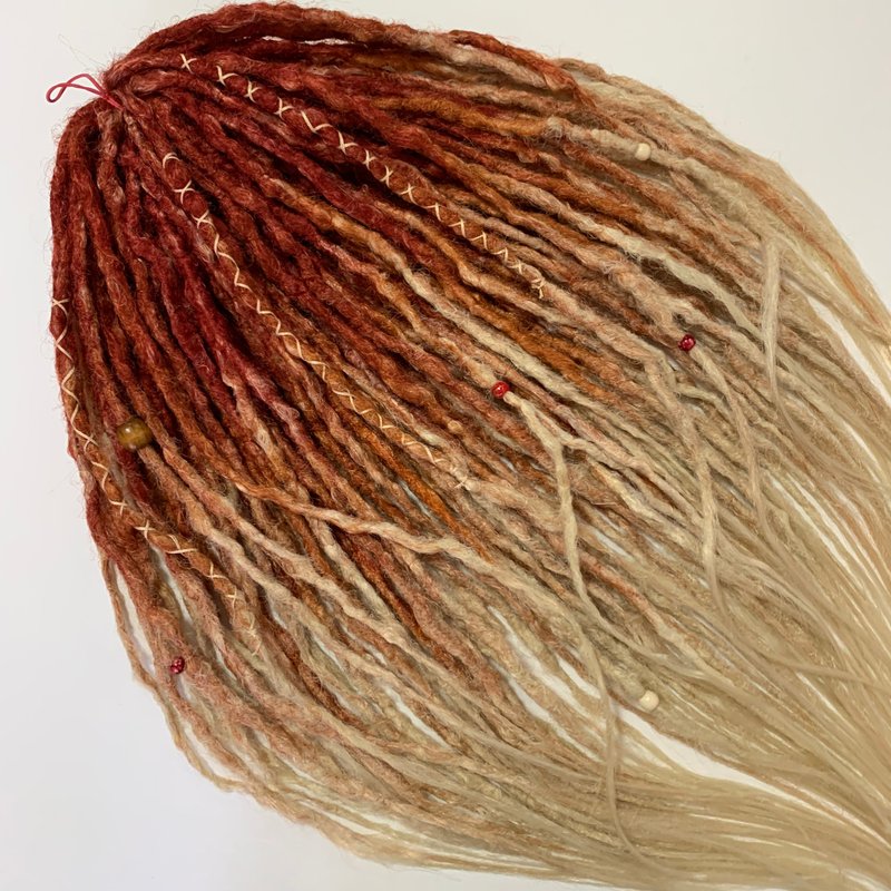 FOX DREADS. crochet dreads. RED. double ended dreadlocks. texture ...