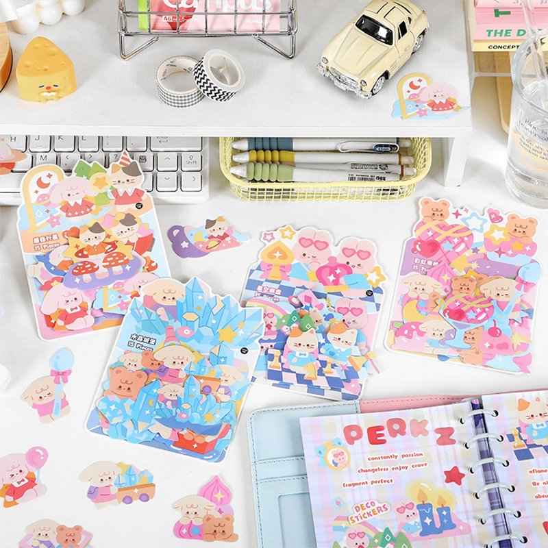 InfeelMe暖空銀河便利店系列diy可愛風手帳裝飾不干膠貼紙包15張 infeelme｜貼紙人氣榜 - Pinkoi