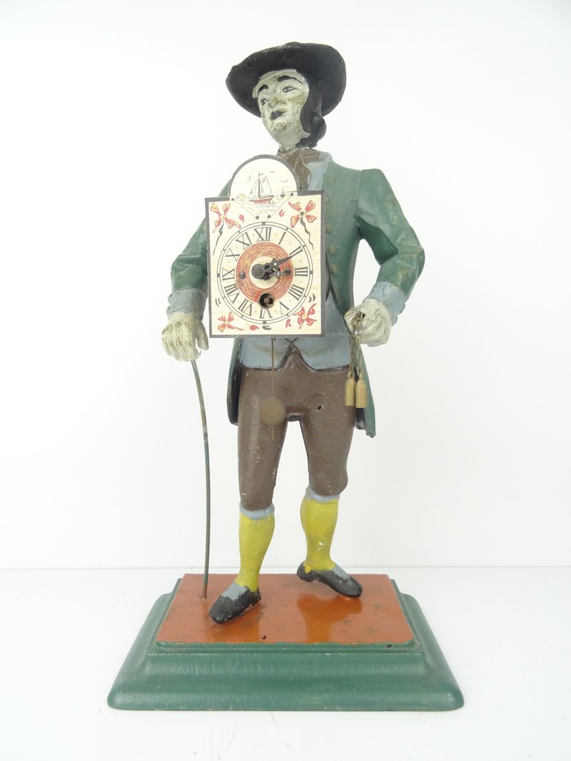 Dutch Vintage Antique Figure Clock Seller Man of Time Rare ...