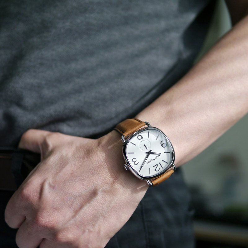 Hush Puppies 1958系列 復刻經典真皮皮革男錶(HP3852)-白 Hush Puppies｜男錶/中性錶人氣榜 - Pinkoi