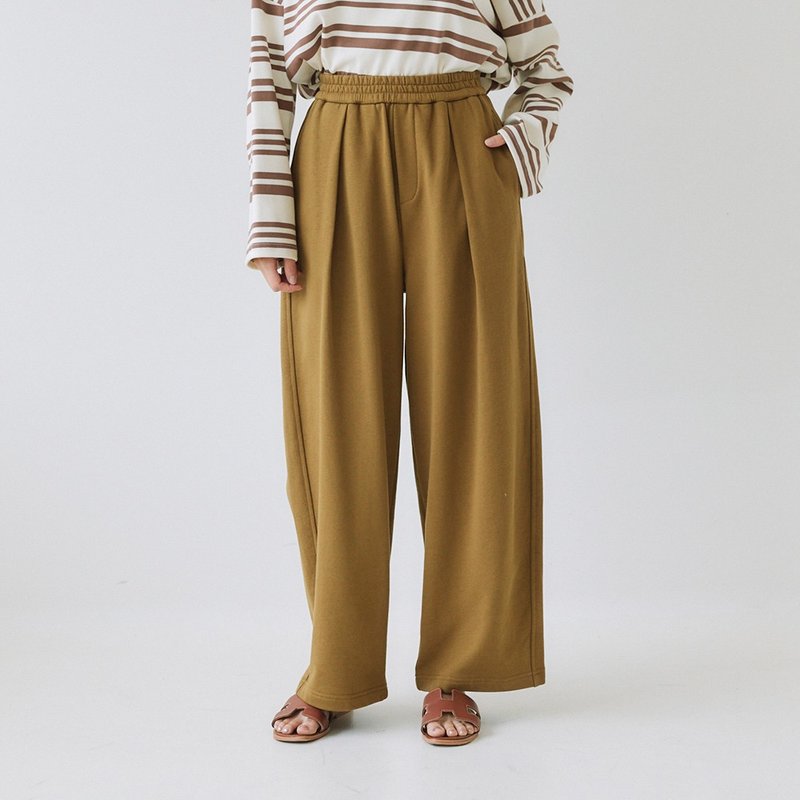 【Simply Yours】純棉打摺直筒褲 卡其F Simply Yours｜女長褲人氣榜 - Pinkoi