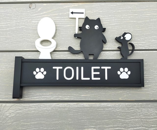 Cat Bathroom Sign
