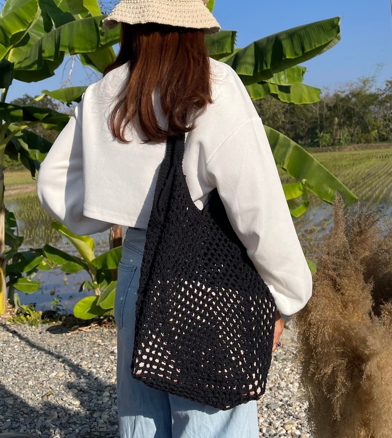 Crochet Bag Shopping, Bag,Square Bottom Carry Bag Knits And Woven By ...