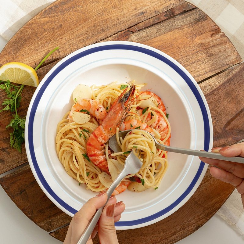 韓國 SSUEIM RETRO系列極簡ins陶瓷義大利麵盤23cm 深藍 - 設計館 韓國 ssueim 盤子/餐盤/盤架 - Pinkoi