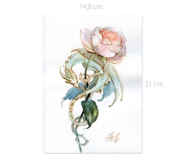 Dragons And Roses Drawings