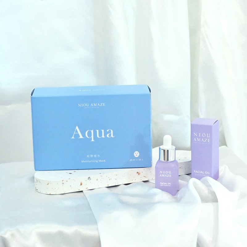 Aqua超導補水面膜10片+鑽石光馥活油10ml 紐奇肌 Niou Amaze｜面膜/凍膜/泥膜人氣榜 - Pinkoi