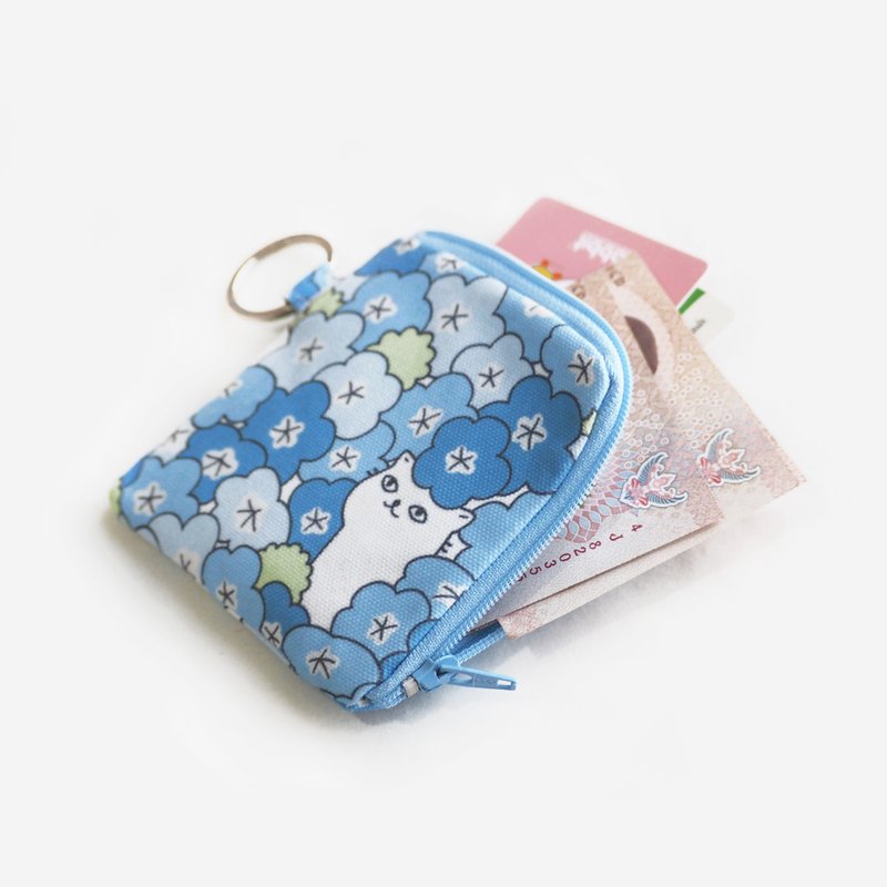Canvas Polyester Coin Pouch L Shape Blue 10.5x10 cm. Tanjaicraft ...