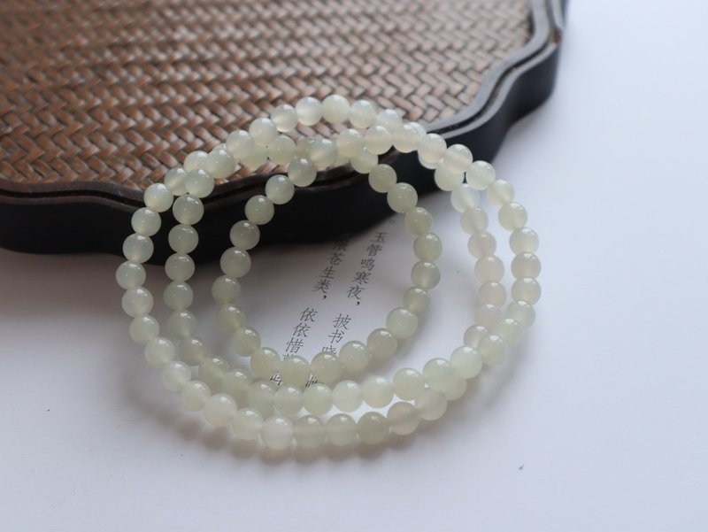 6mm天然和田玉/和闐玉-蜂蜜水素素設計多圈手串項鍊 Angel's tears 天使之淚 Jewelry Design｜手鍊/手環人氣榜 - Pinkoi