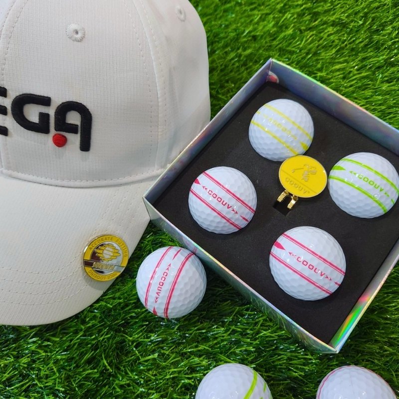 【MEGA GOLF】高爾夫球(三軸瞄準線) 帽夾 4顆入 精裝組 交換禮物 日本MEGA｜運動配件人氣榜 - Pinkoi
