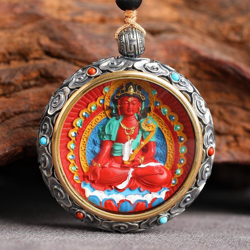 天然原礦硃砂精品紅砂彩繪款十二生肖守護神吊墜 高含量95% 水墨｜項鍊人氣榜 - Pinkoi