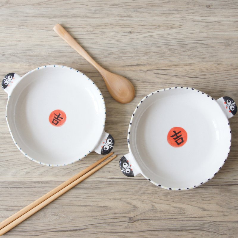【陶瓷盤-文字款】 瓷器盤 有耳盤 動物盤 16cm 一二土作One Two Ceramic｜盤子/餐盤/盤架人氣榜 - Pinkoi