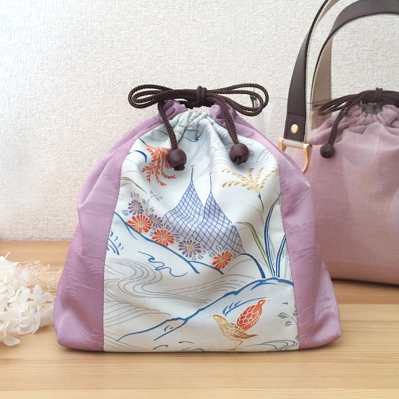 Drawstring Bag with Japanese pattern, Kimono - for Clear Tote Bag ...