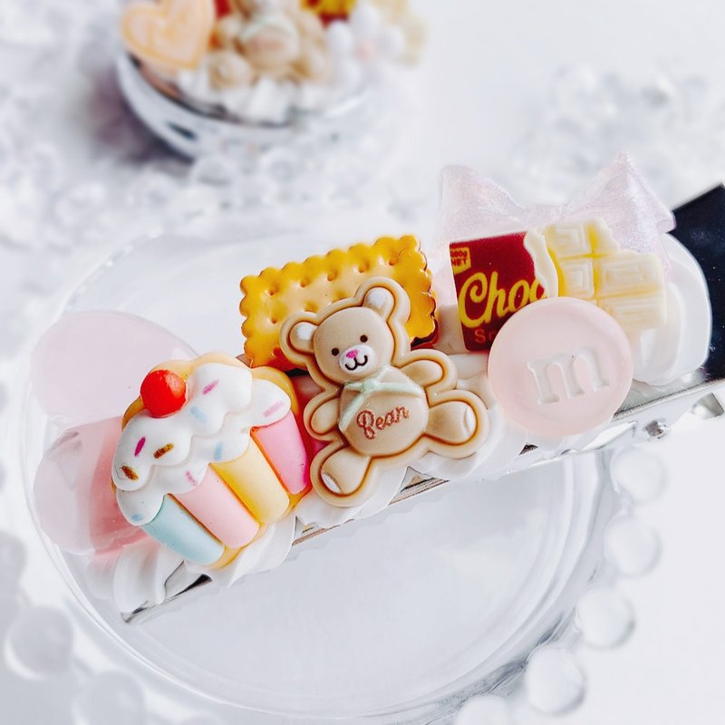hair clip, hair accessory, fake sweets,choco,fake food, food sample, present,swe Fake sweets ...