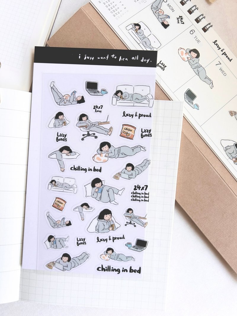 Miss Ng Yuk Sticker Sheet Vol.10 Lazy Bone - ショップ PAPER GOODS BY DORIE ...