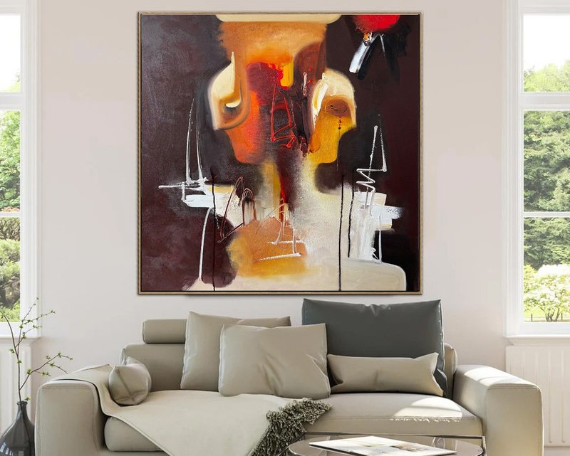 Colorful Paintings On Canvas Creative Wall Art Abstract Textured Oil Painting TrendGallery｜壁貼/牆壁 ...