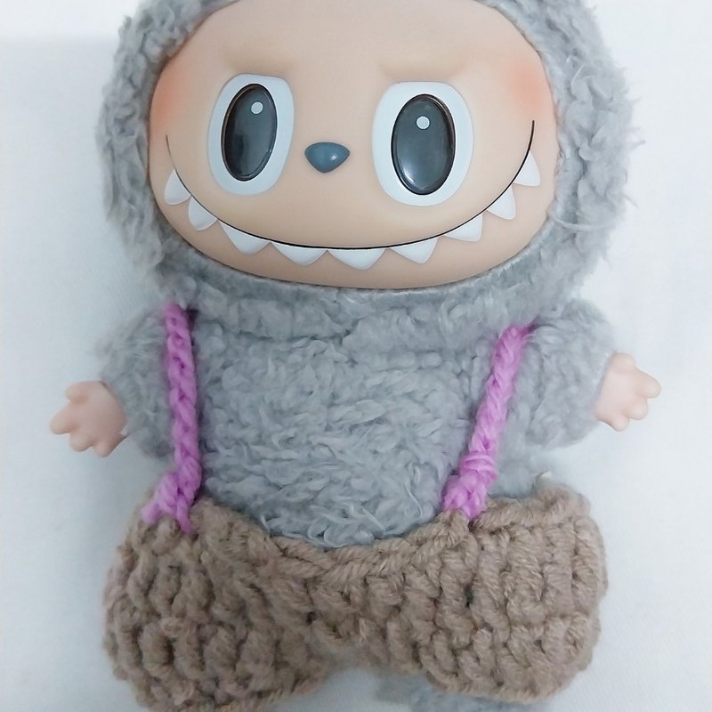 beautiful labubu V1 V2 Violet Brown doll Bib yarn crochet handmade ...