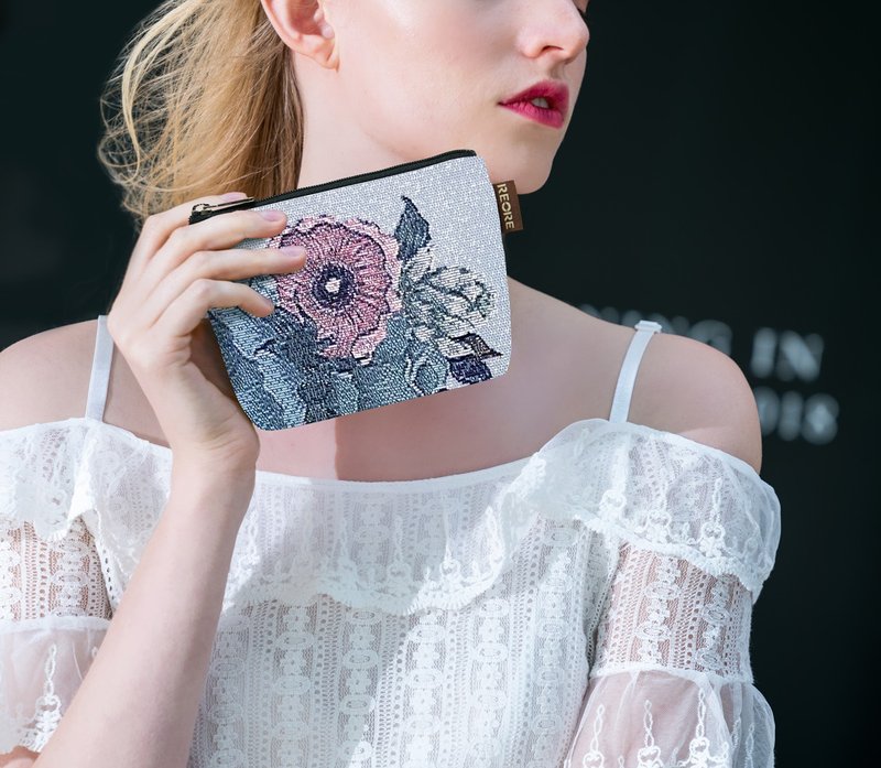 中零錢包 防潑水 平織緹花 紫幽 REORE獨一無二的手「緹」藝術包｜零錢包/小錢包人氣榜 - Pinkoi