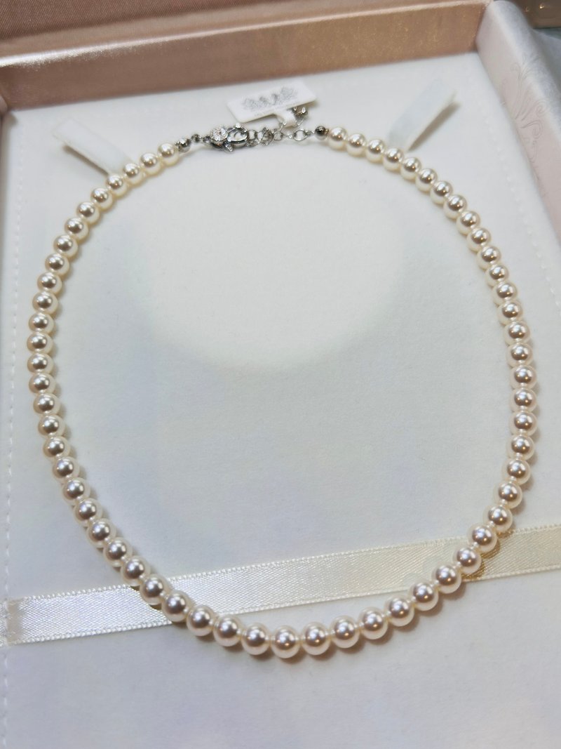 39+6cm 6mm-仿AKOYA玻璃珍珠頸鏈 JW133C-002 My Little Handmade 手作仔｜項鍊人氣榜 - Pinkoi