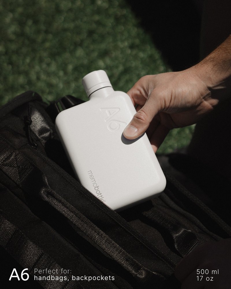 memobottle A6 500ml 不鏽鋼筆記本薄型水壺 (白色) memobottle TW｜水瓶/水壺人氣榜 - Pinkoi
