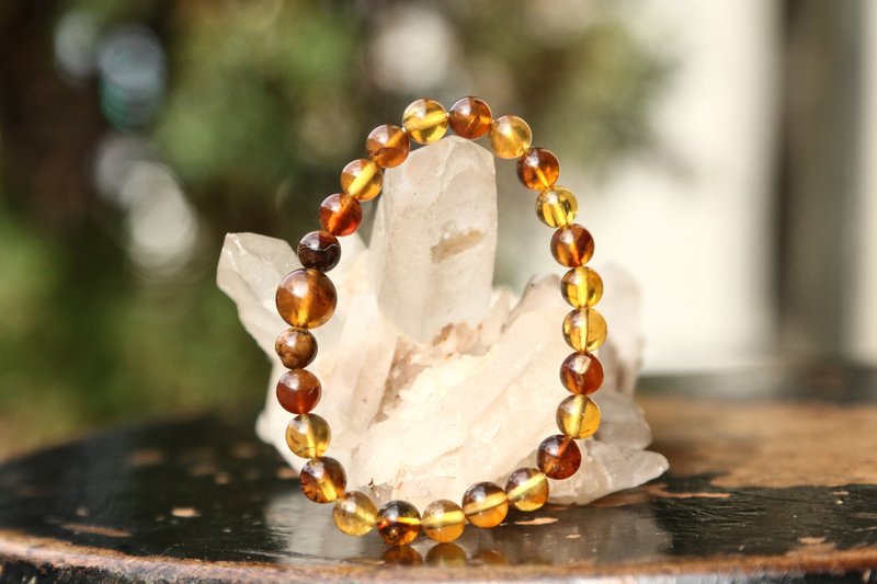 【手環系列】6.6mm+ 緬甸琥珀 多寶手環 (底質不錯) 鉍元素 SBI｜手鍊/手環人氣榜 - Pinkoi