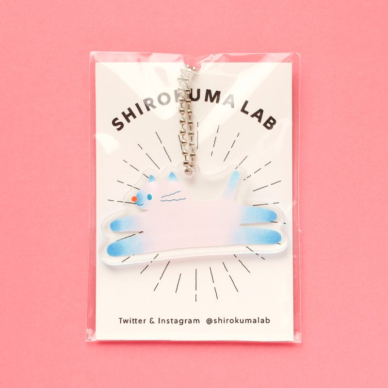 Jump Cat / ピンク アクリルキーホルダー - 設計館 SHIROKUMA LAB 鑰匙圈/鑰匙包 - Pinkoi