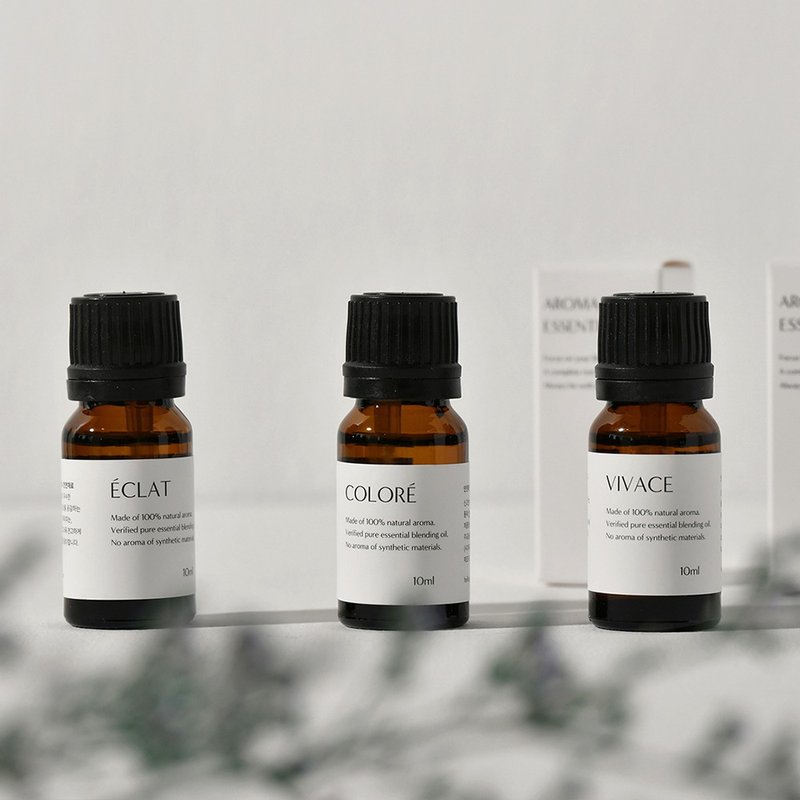 Aromatherapy oils 3 piece set (ÉCLAT, COLORÉ, VIVACE) - Shop PIN BLANC Fragrances - Pinkoi