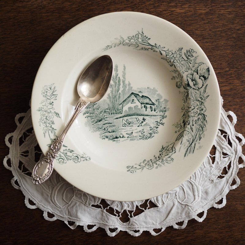 19世紀法國 Fénal brothers pexonne 古董餐盤 / 湯盤 / 深盤 - 設計館 菌物 shroom 盤子/餐盤/盤架 - Pinkoi