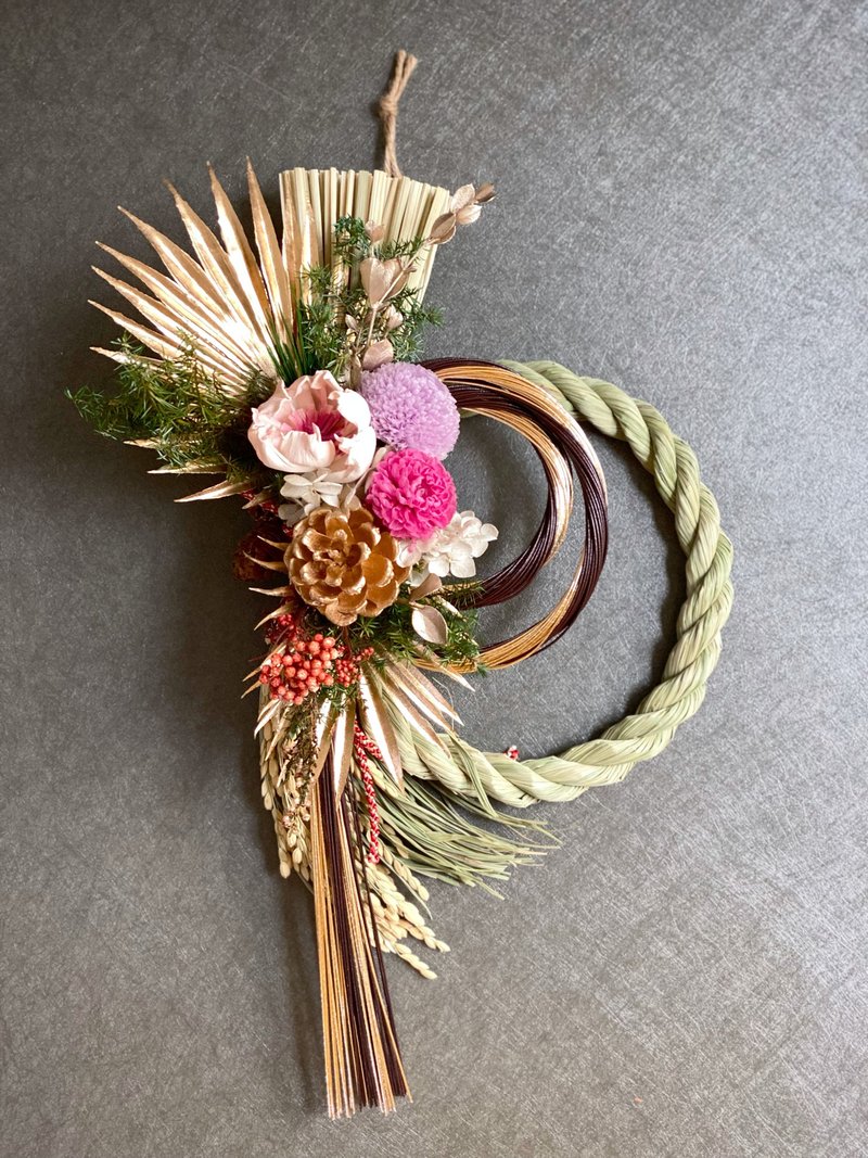 永生花 注連繩 新春祈福 不凋花 新年 花圈 Fun Hsin 凍齡不凋花｜乾燥花/永生花人氣榜 - Pinkoi