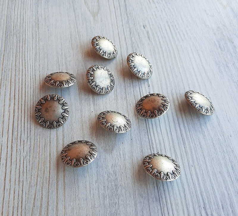 Soviet metal buttons 22 mm diameter vintage 10 pieces old clothing coat ...