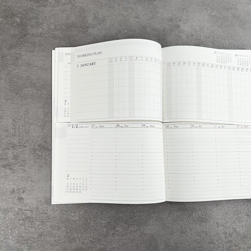 手帳 2025年1月 A5 B6 リフィル マンスリーウィークリー セパレート yumekirock｜筆記本/手帳人氣榜 - Pinkoi