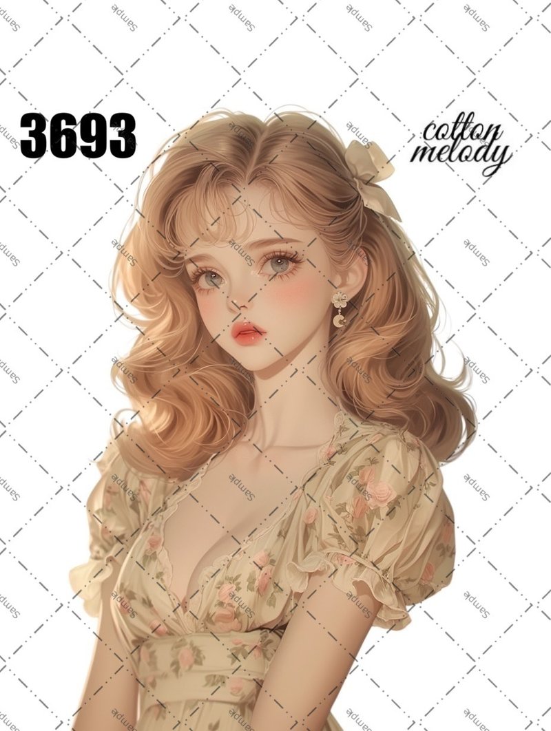 original sticker no.3693 人物ステッカー オリジナルステッカー オリジナル人物ステッカー 装飾ステッカー cotton melody cotton-melody｜貼紙人 ...