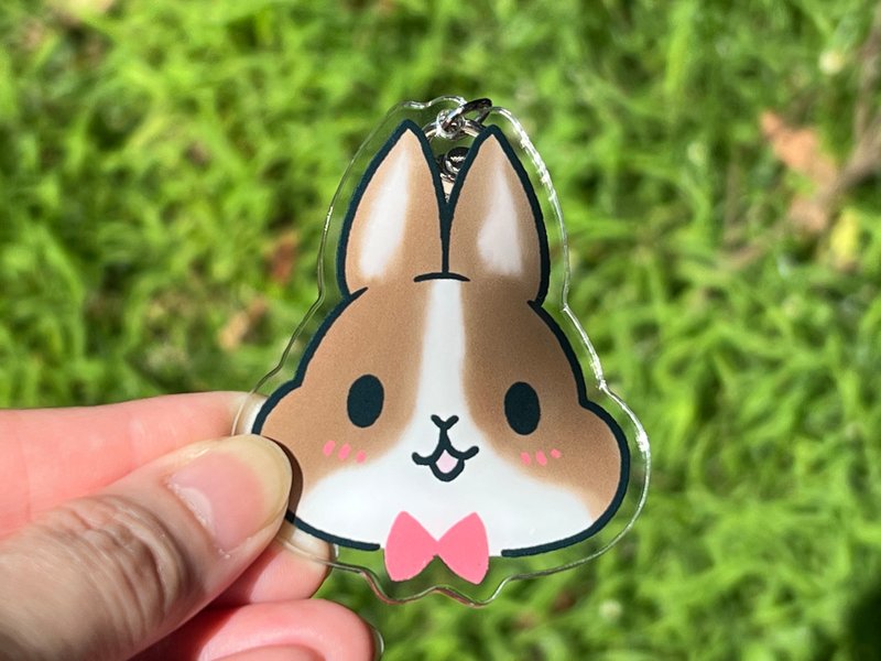 Multi-color painting of your master's big rabbit head key chain - Shop ...