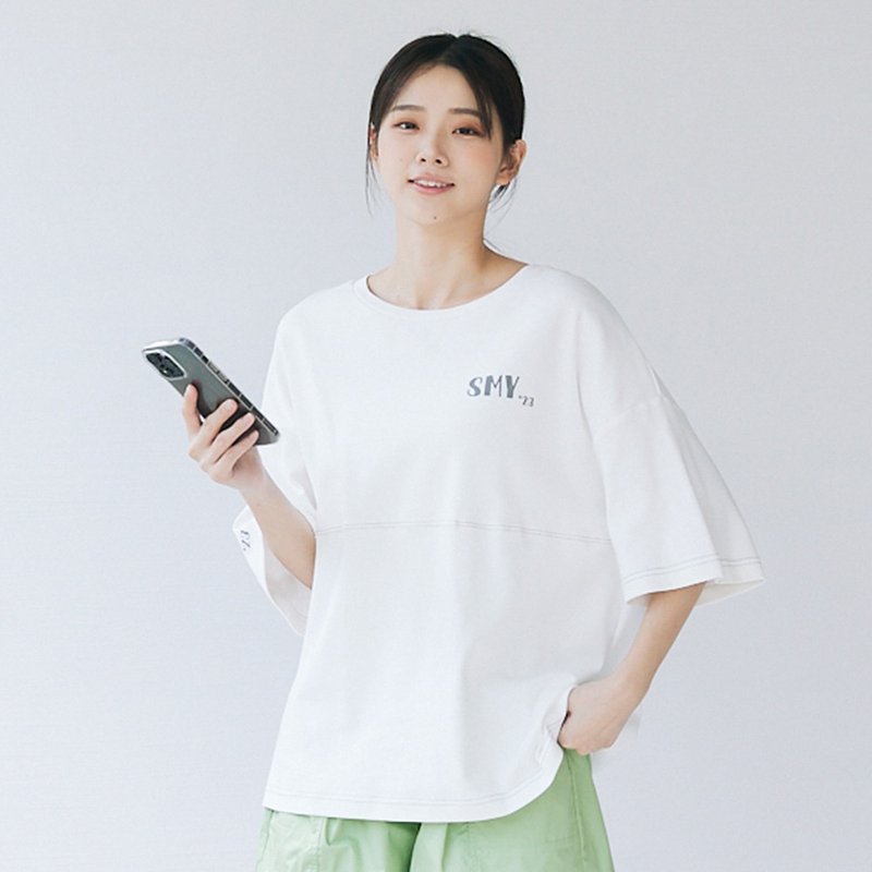 【Simply Yours】SMY'23撞色車線T 灰F Simply Yours｜女 T 恤人氣榜 - Pinkoi