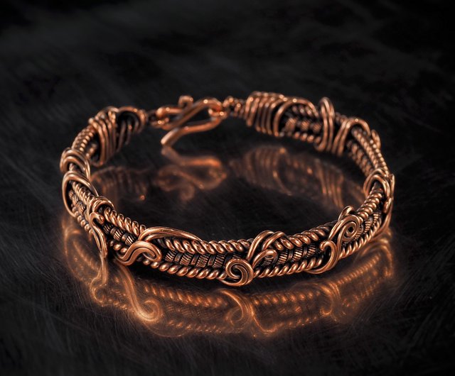 Copper Bracelet for Woman Antique Style Handcrafted Wire Woven Copper Jewelry Shop Wire Wrap Art Bracelets Pinkoi