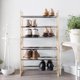 Three-layer stackable retractable shoe rack for welfare products (one ...